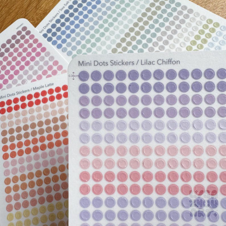 Mini Dots Washi Sticker Sheet 0.38cm | Pastel Planner Dots, Journal ...
