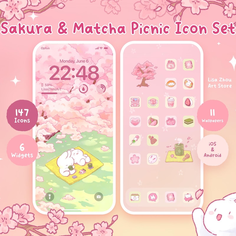 Blue Sakura Wallpaper - Etsy