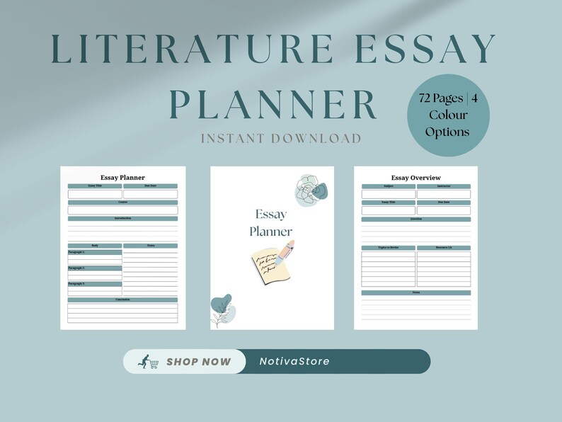 Literature Essay Planner | Printable Study Guide for English Students ...
