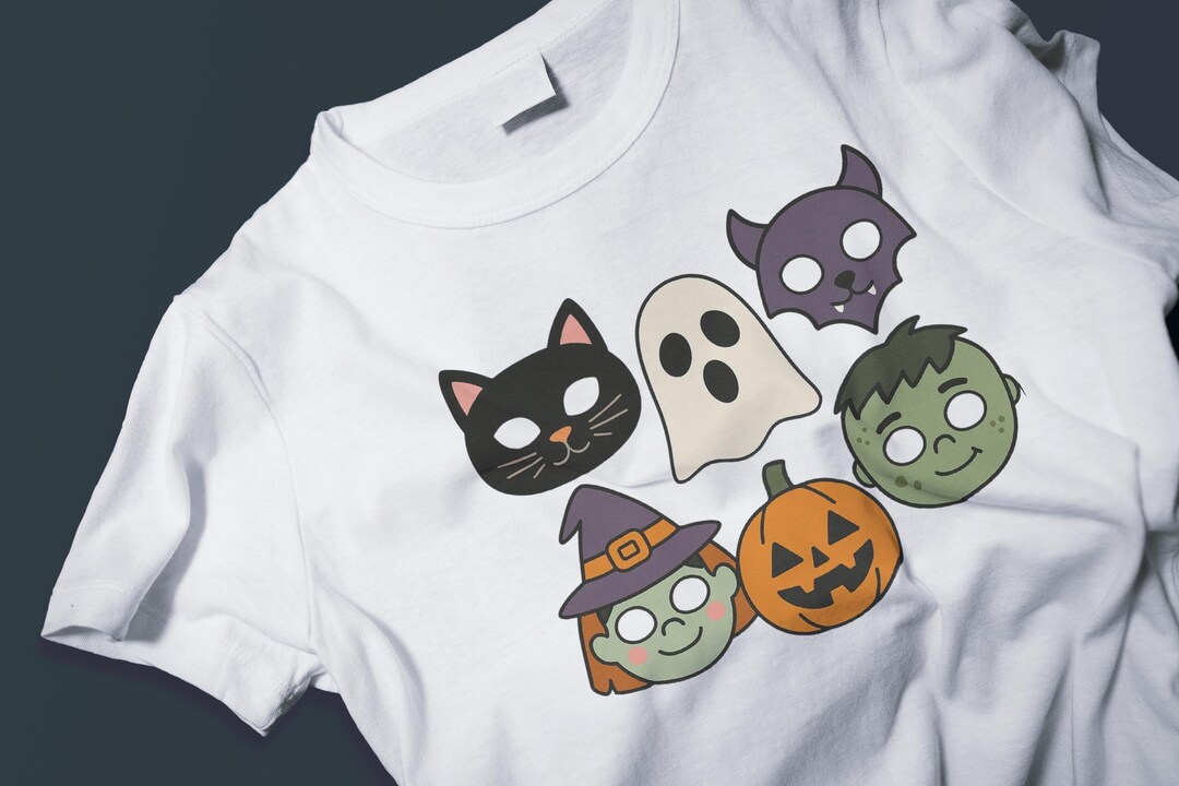 Cute Halloween Clipart PNG Bundle – Ghost, Bat, Pumpkin, Witch Hat ...