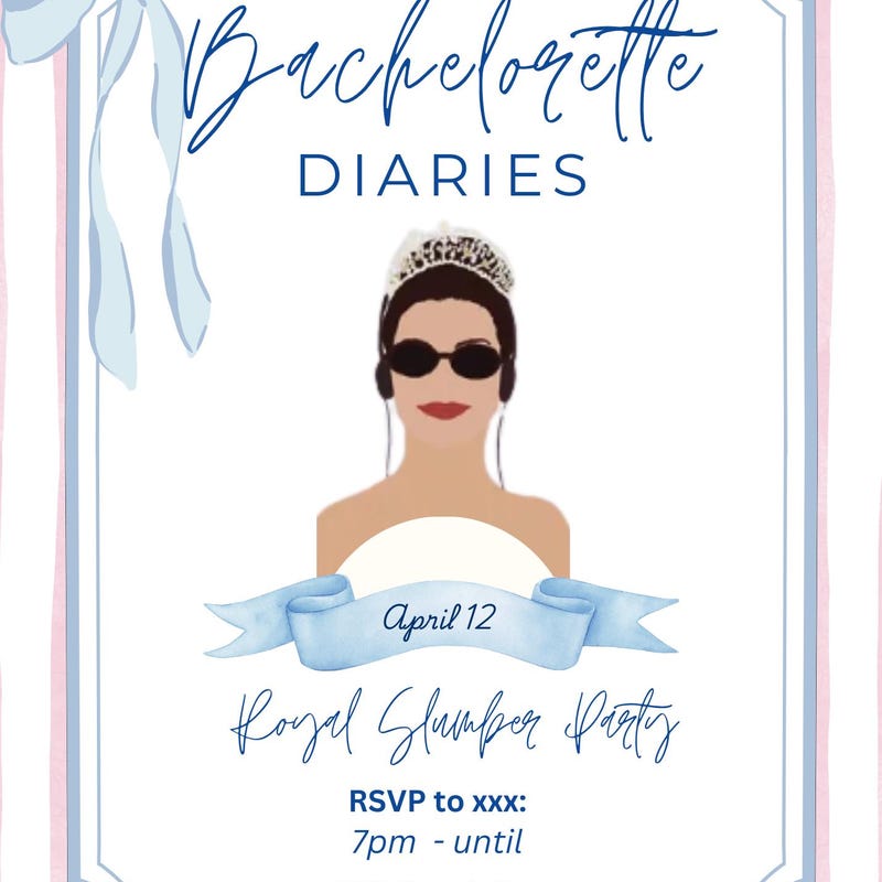 Princess Diaries Bachelorette Party Invite - Etsy