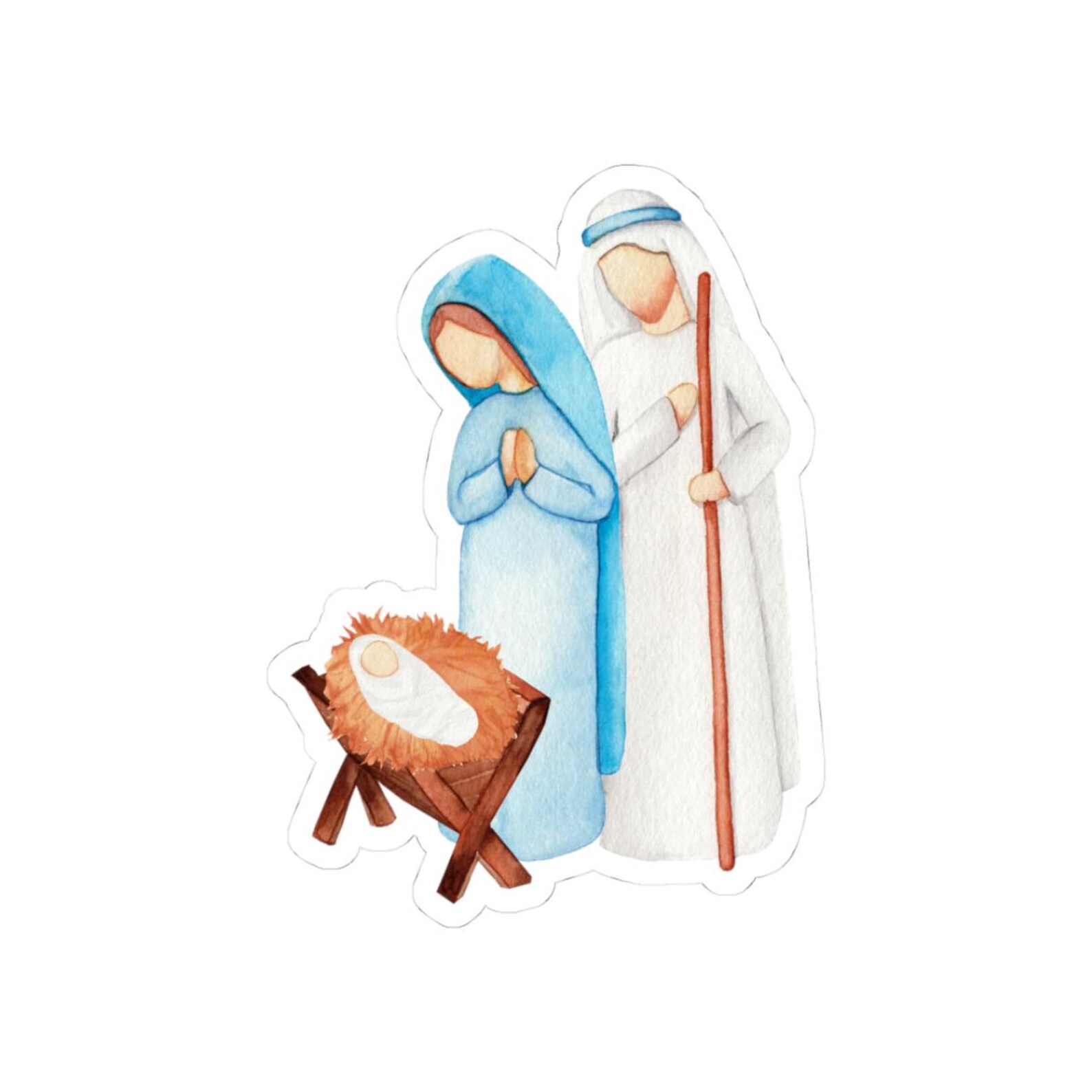 Nativity Scene Kiss-cut Stickers | Mary Joseph Baby Jesus Sticker - Etsy