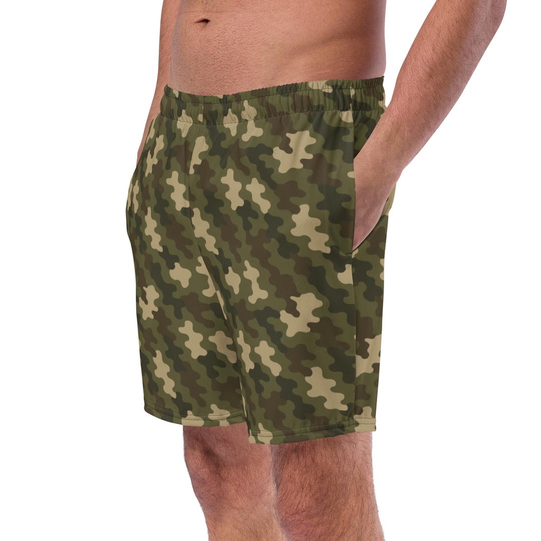 Classic Camouflage Men's Swim Shorts – Camo Print for Beach & Outdoor ...