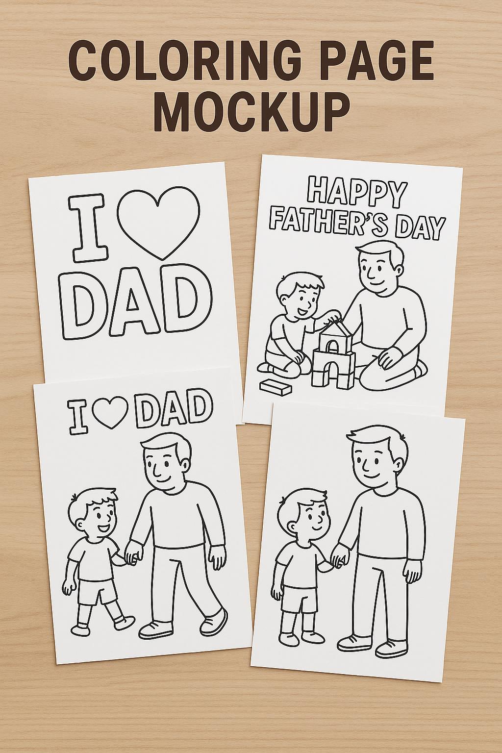 I Love Dad Coloring Pages | Printable Kids Activity for Dad | Fun ...