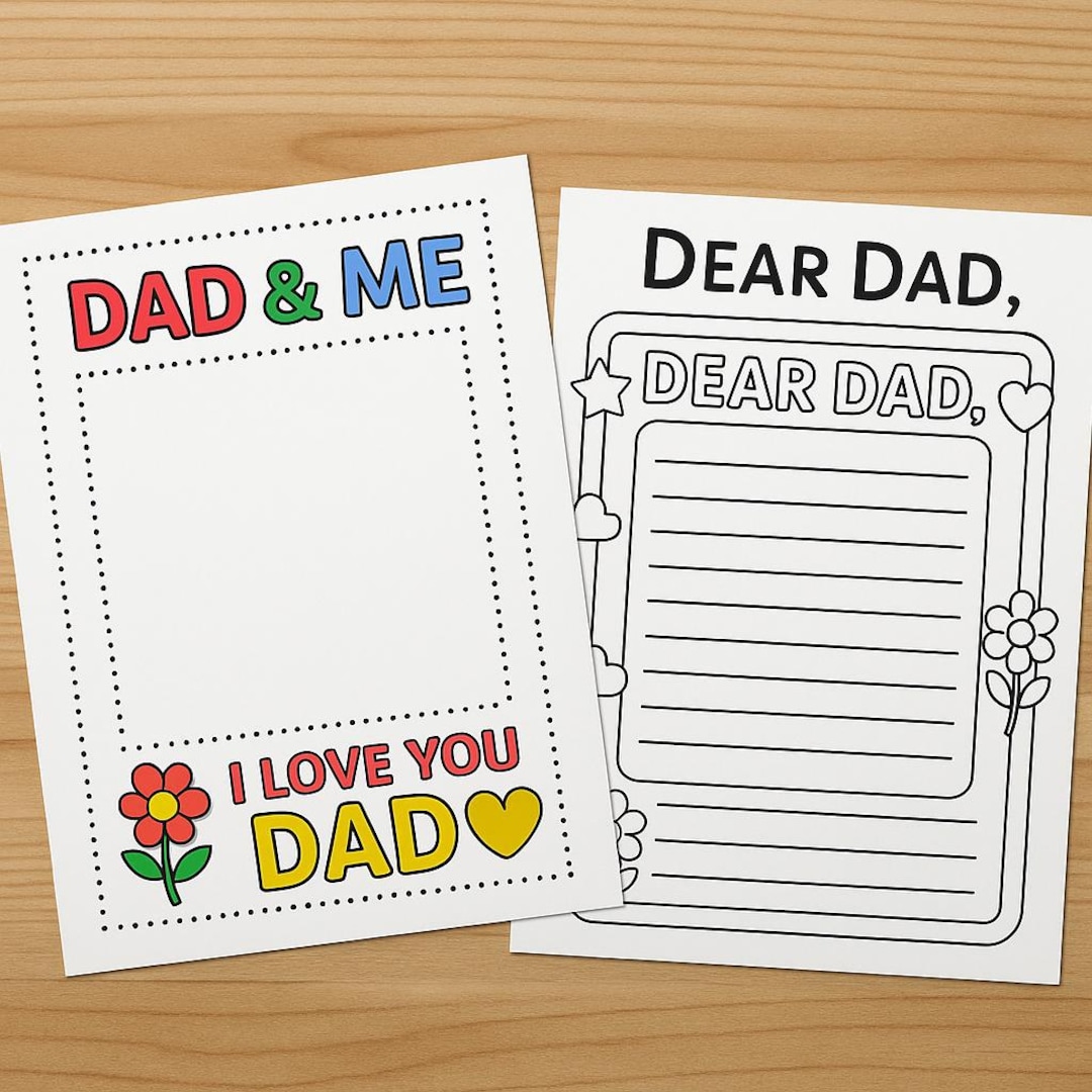 Father’s Day Letter Template for Kids – Printable “dad and Me” and ...