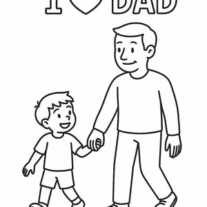 I Love Dad Coloring Pages | Printable Kids Activity for Dad | Fun ...