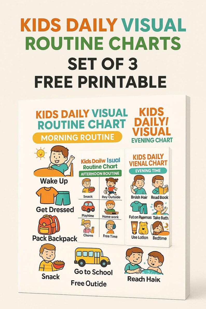 Kids Daily Visual Routine Chart – Printable Morning, Afternoon ...