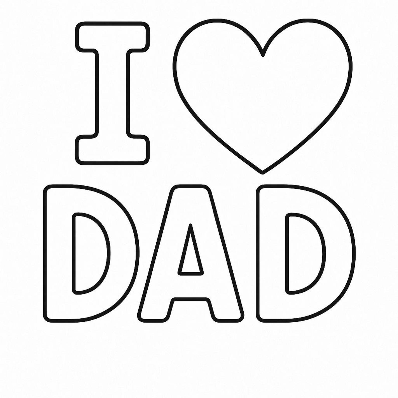 I Love Dad Coloring Pages | Printable Kids Activity for Dad | Fun ...