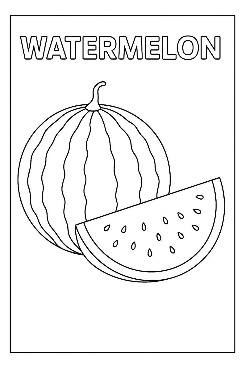 Summer Fruit Coloring Pages for Kids - Printable Cherry, Strawberry ...