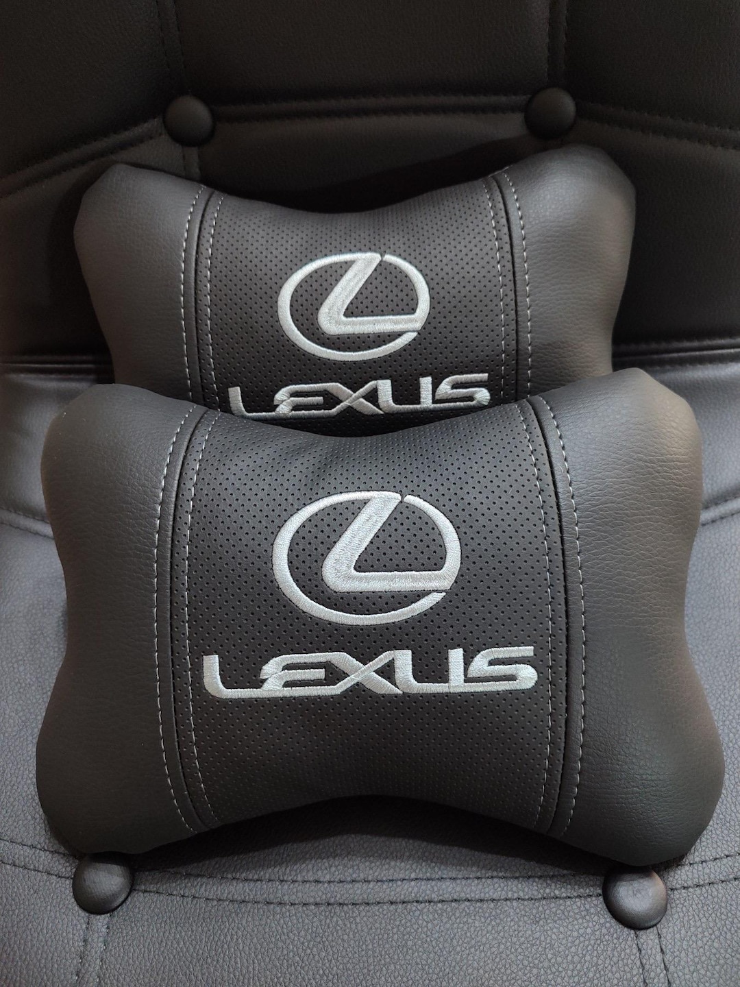 2pcs Car Headrest Pillows: Lexus Logo Embroidered, Personalized ...