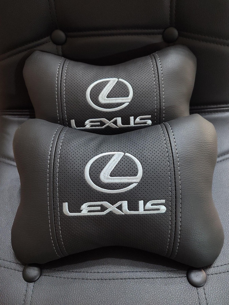 2pcs Car Headrest Pillows: Lexus Logo Embroidered, Personalized ...