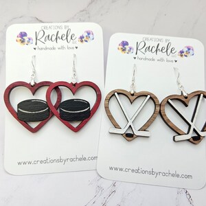 Hockey Sticks and Puck Heart Dangle Earring Svg, Digital Laser File ...
