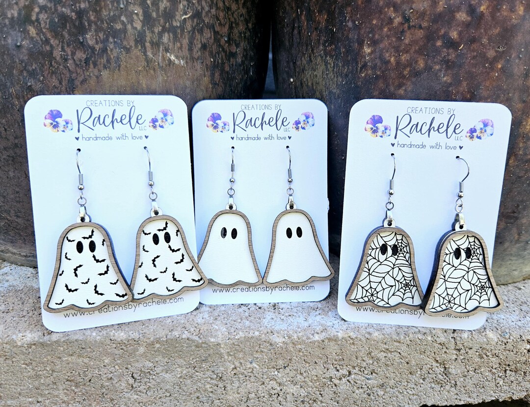 Framed Ghost Dangle Earrings Digital File, 2 Sizes, Laser File Svg ...