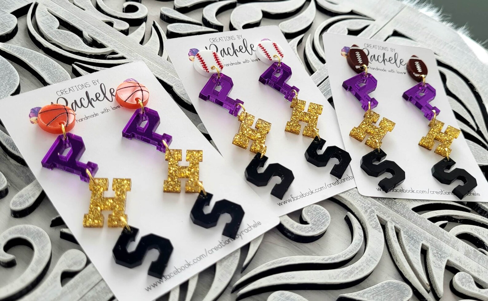 Sports School Team Letters Dangle Earring, Digital Laser File, Svg ...