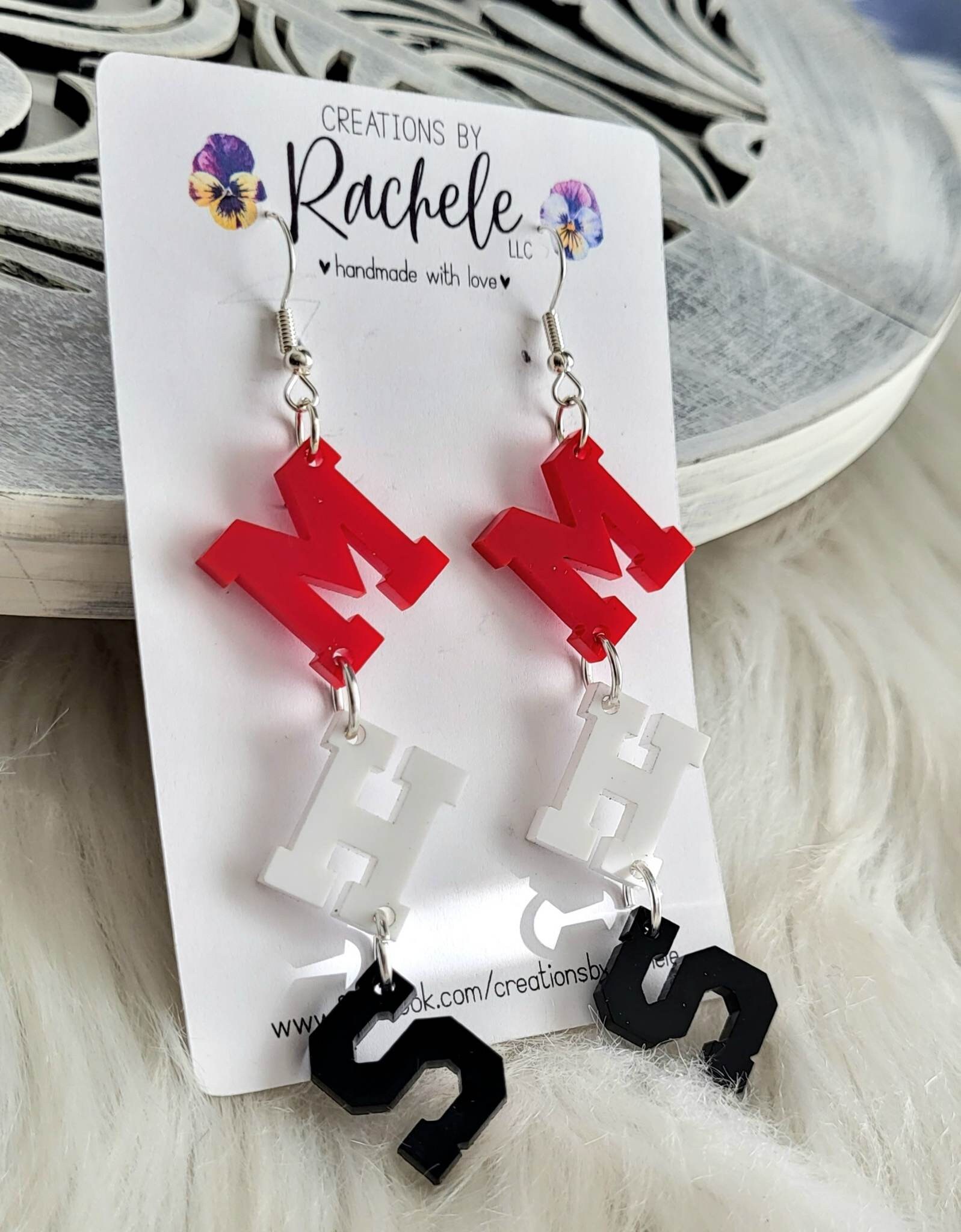 Sports School Team Letters Dangle Earring, Digital Laser File, Svg ...