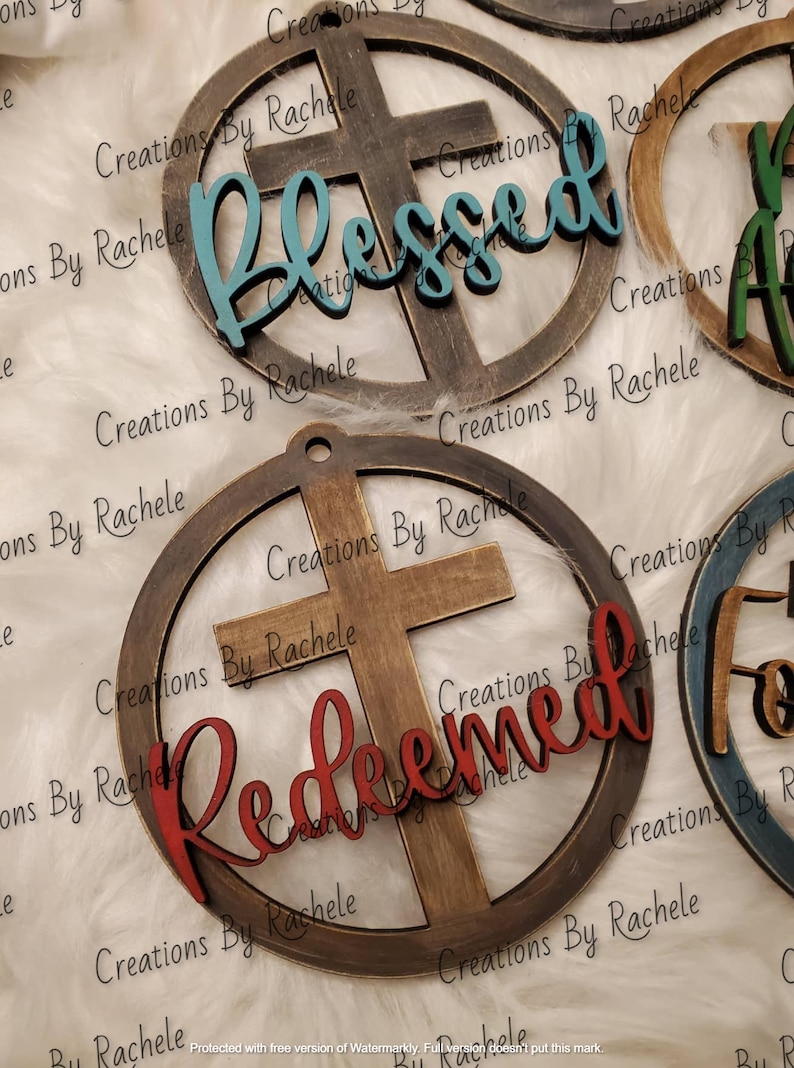 Cross With Words Car Ornament Digital Laser File Svg - Etsy