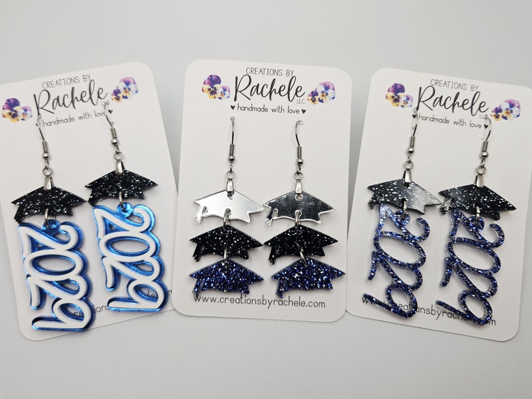 Class of 2029 Graduation Cap Dangle Earrings File, Digital Laser File ...