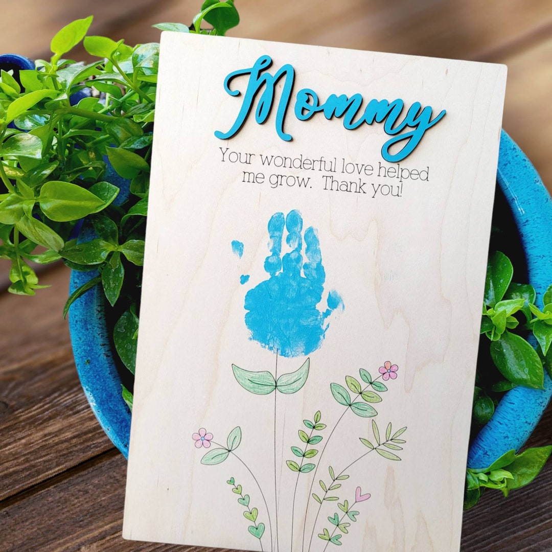 Floral Handprint Decor for Mom, Grandma Digital Laser File, Svg ...