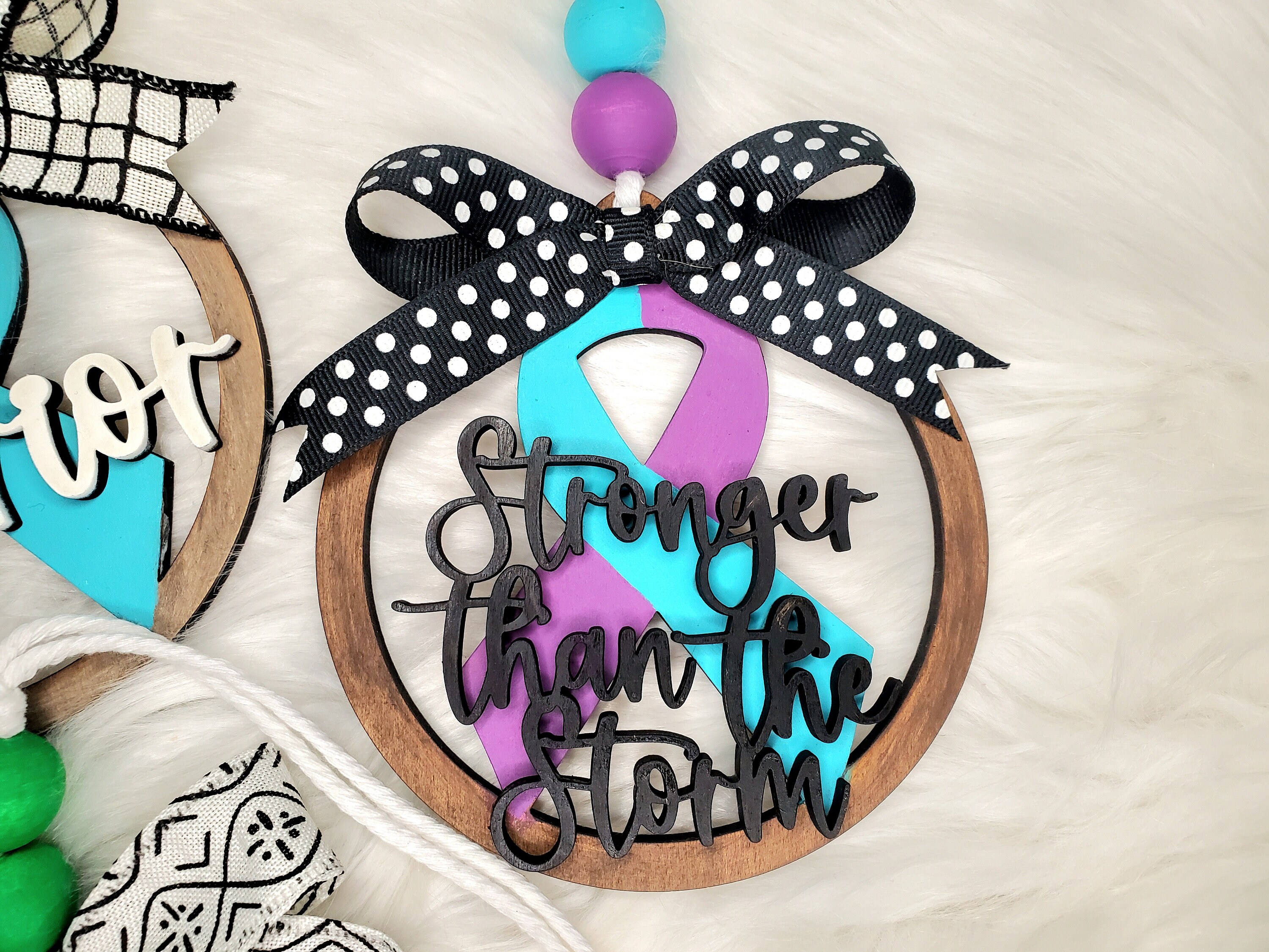 Awareness Ribbon With Words Car Ornament Digital Laser File - Etsy