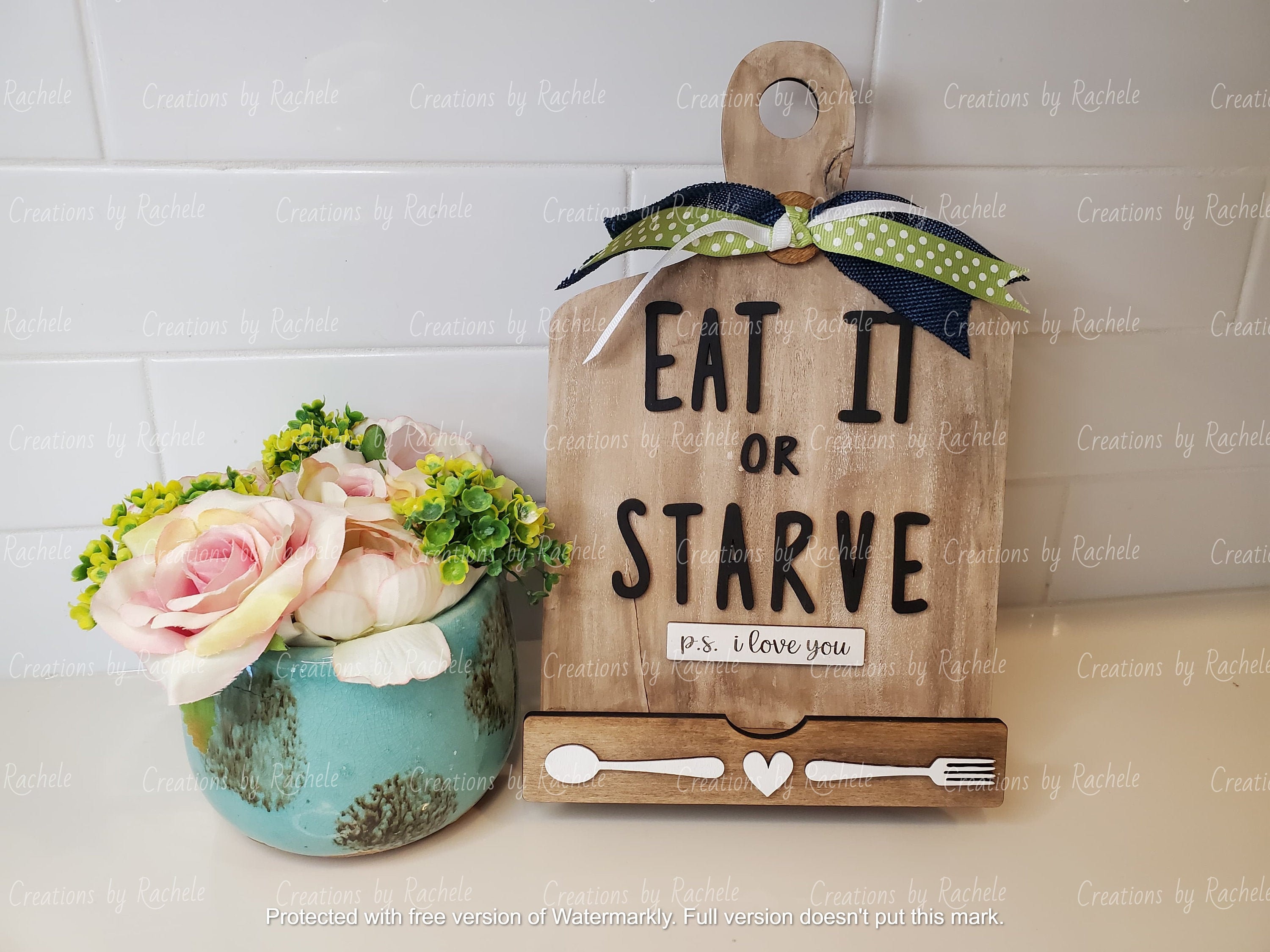 Reversible Kitchen Stand Recipe Holder 5 Sayings Laser - Etsy