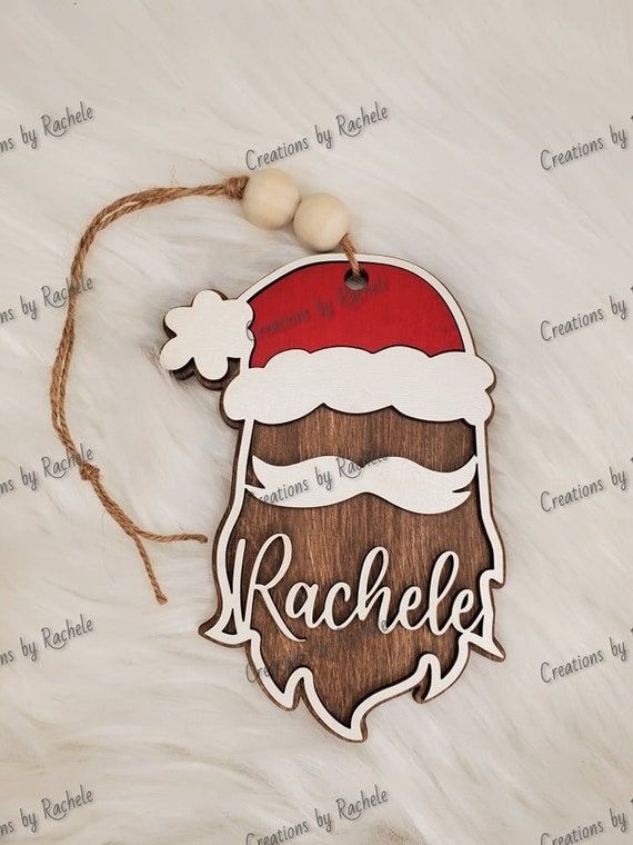 Santa Custom Name Christmas Ornament Laser File Svg - Etsy