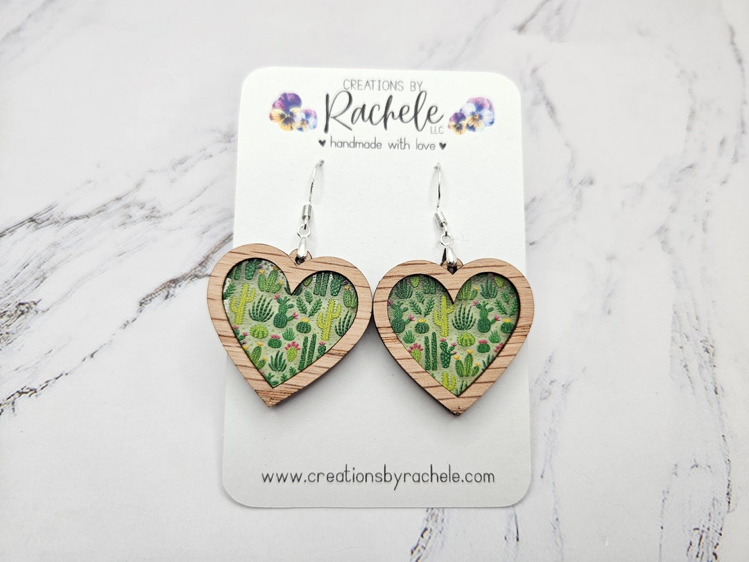 Faux Inlay Single Heart Dangle Earrings (no Kerf Knowledge Required ...