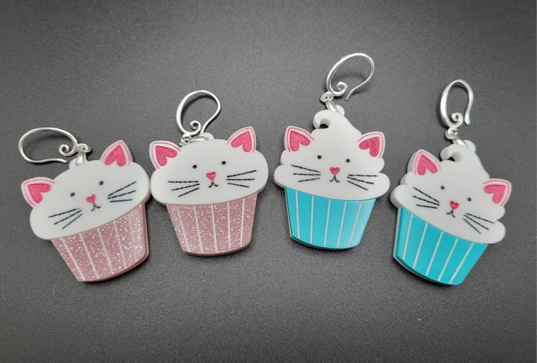 Cupcake Cats Acrylic Layered Dangle Earrings Digital Laser File Set ...