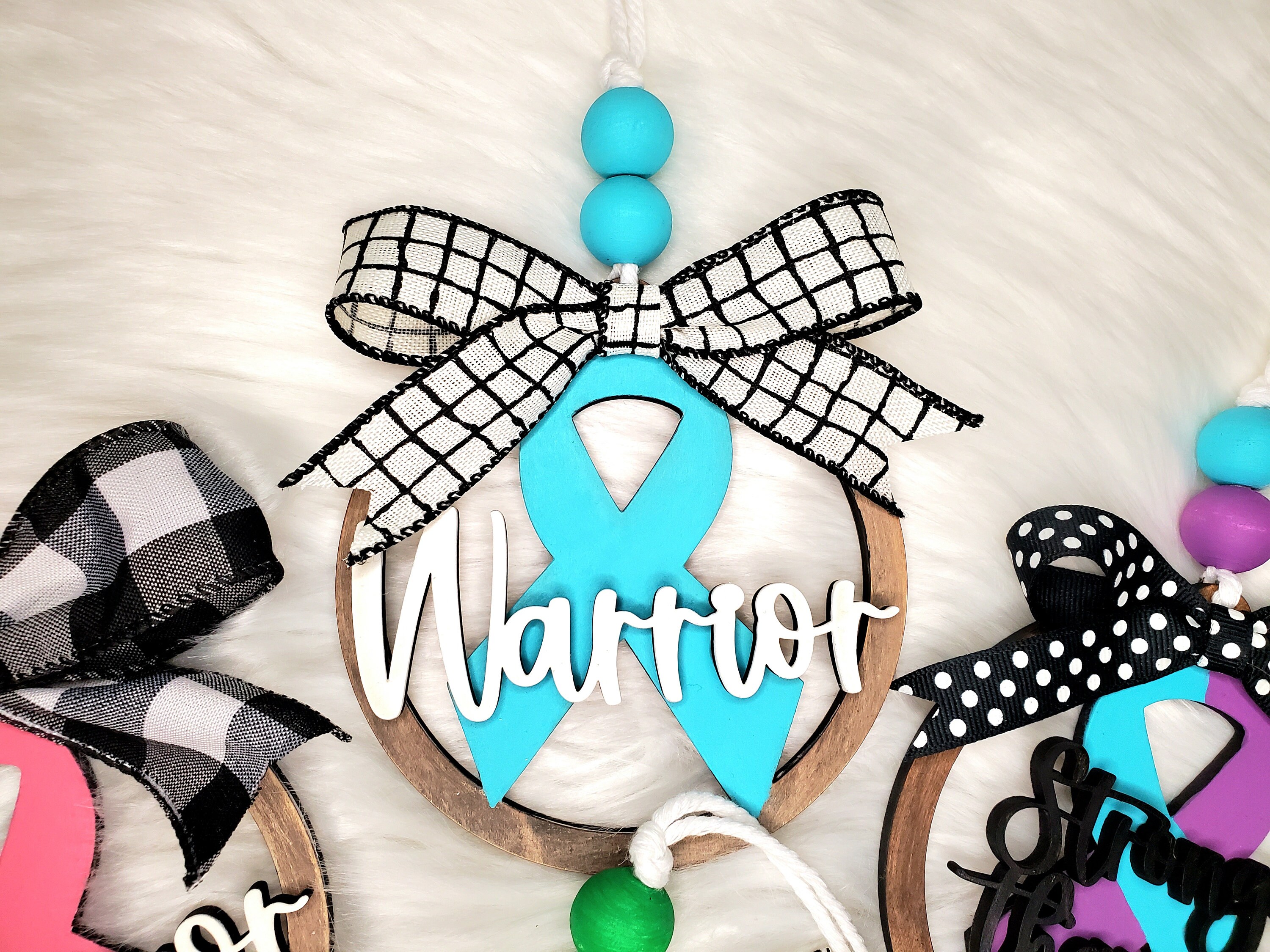 Awareness Ribbon With Words Car Ornament Digital Laser File - Etsy