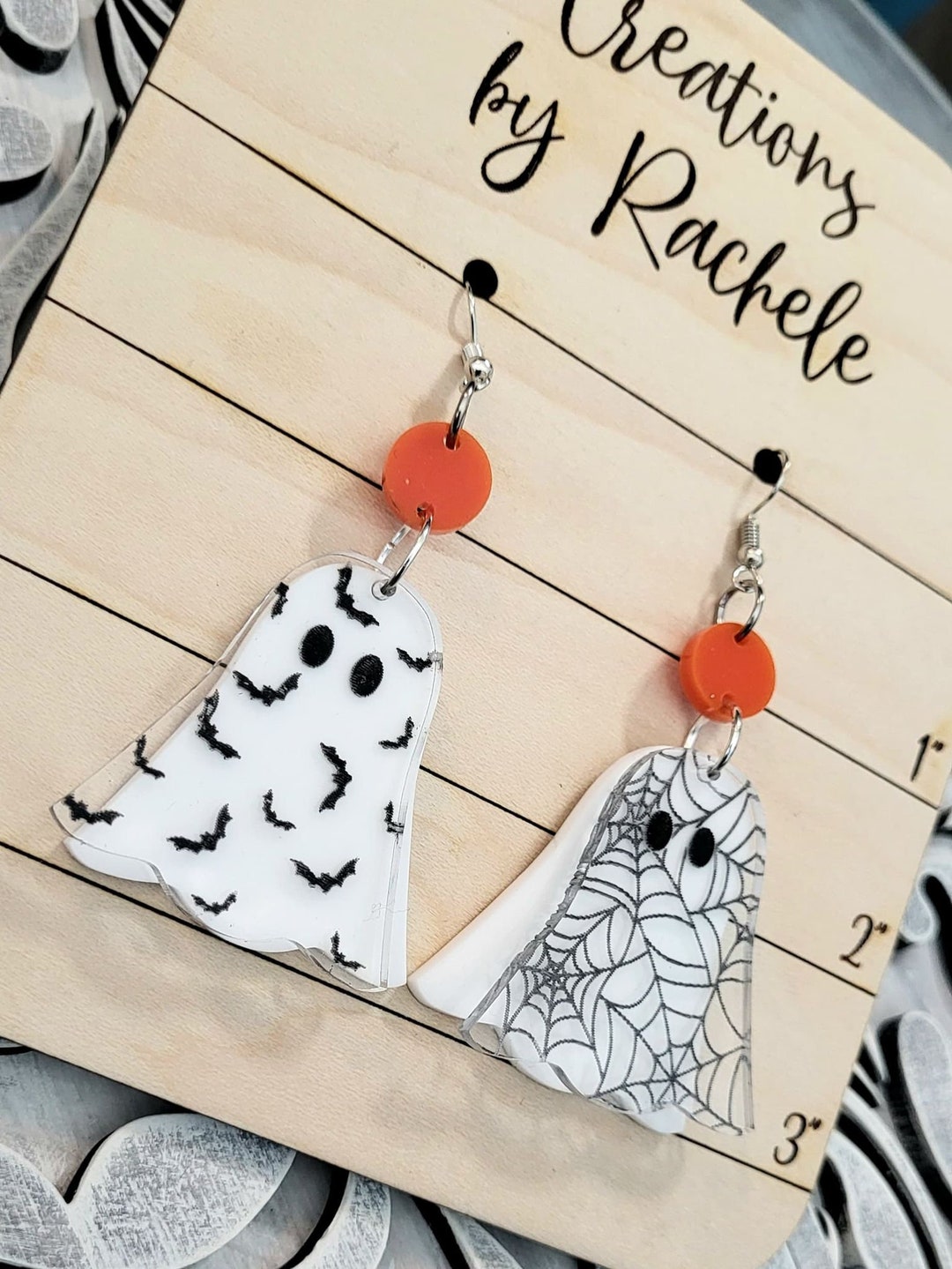 Little Clear Ghost Dangle Earrings, Digital Laser File, Svg, Glowforge ...