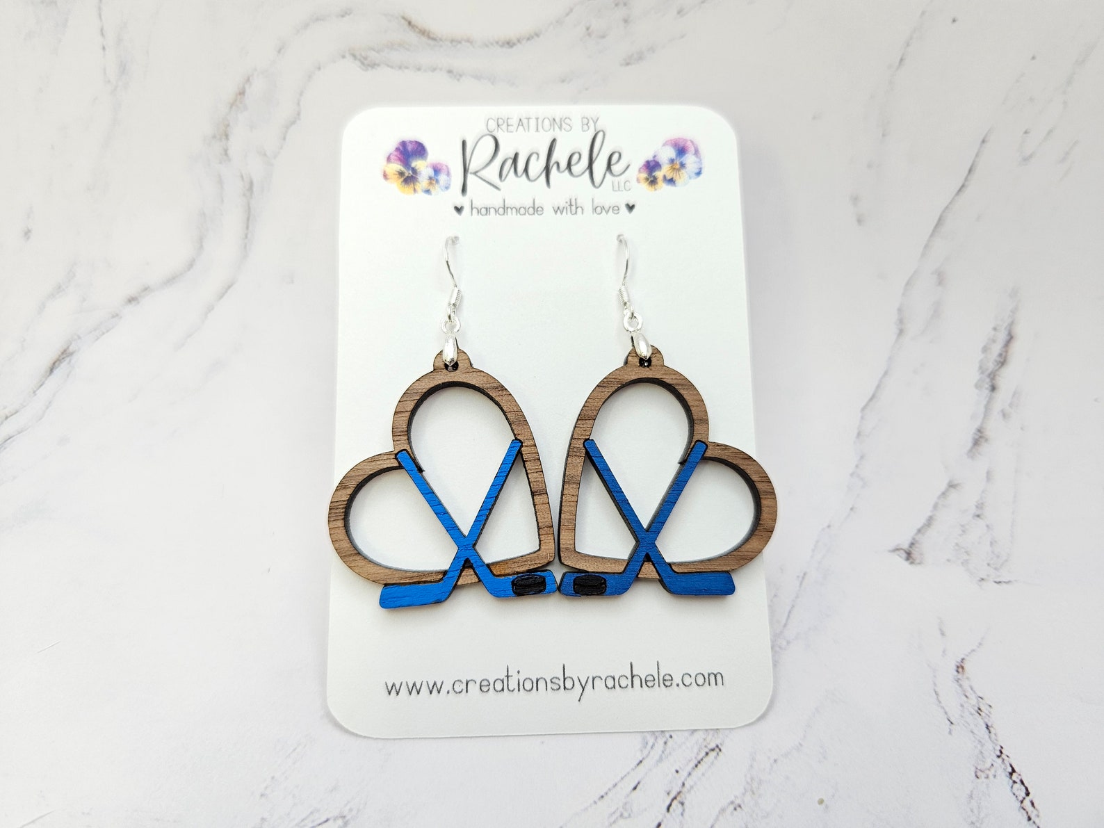 Hockey Sticks and Puck Heart Dangle Earring Svg, Digital Laser File ...