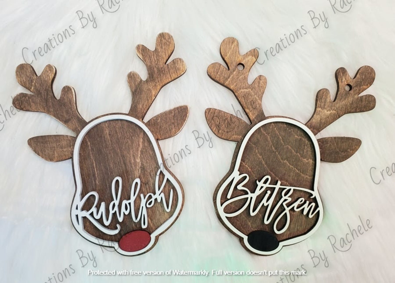 Santa's Reindeer Set, Christmas Ornament, Banner, Sign, Digital Laser ...