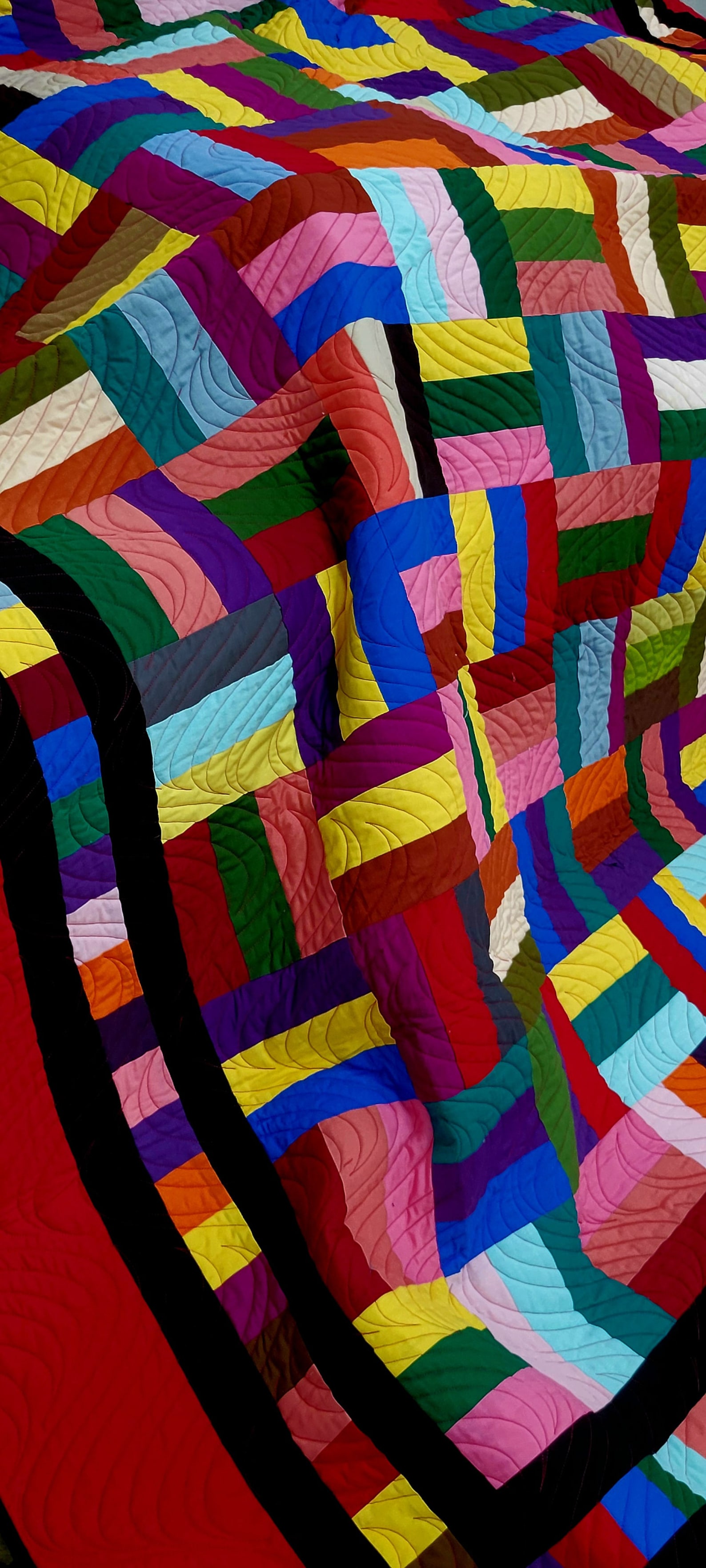 AMISH STYLE Rail Fence Quilt 72x98 Perfect Throw for That TALL Person ...