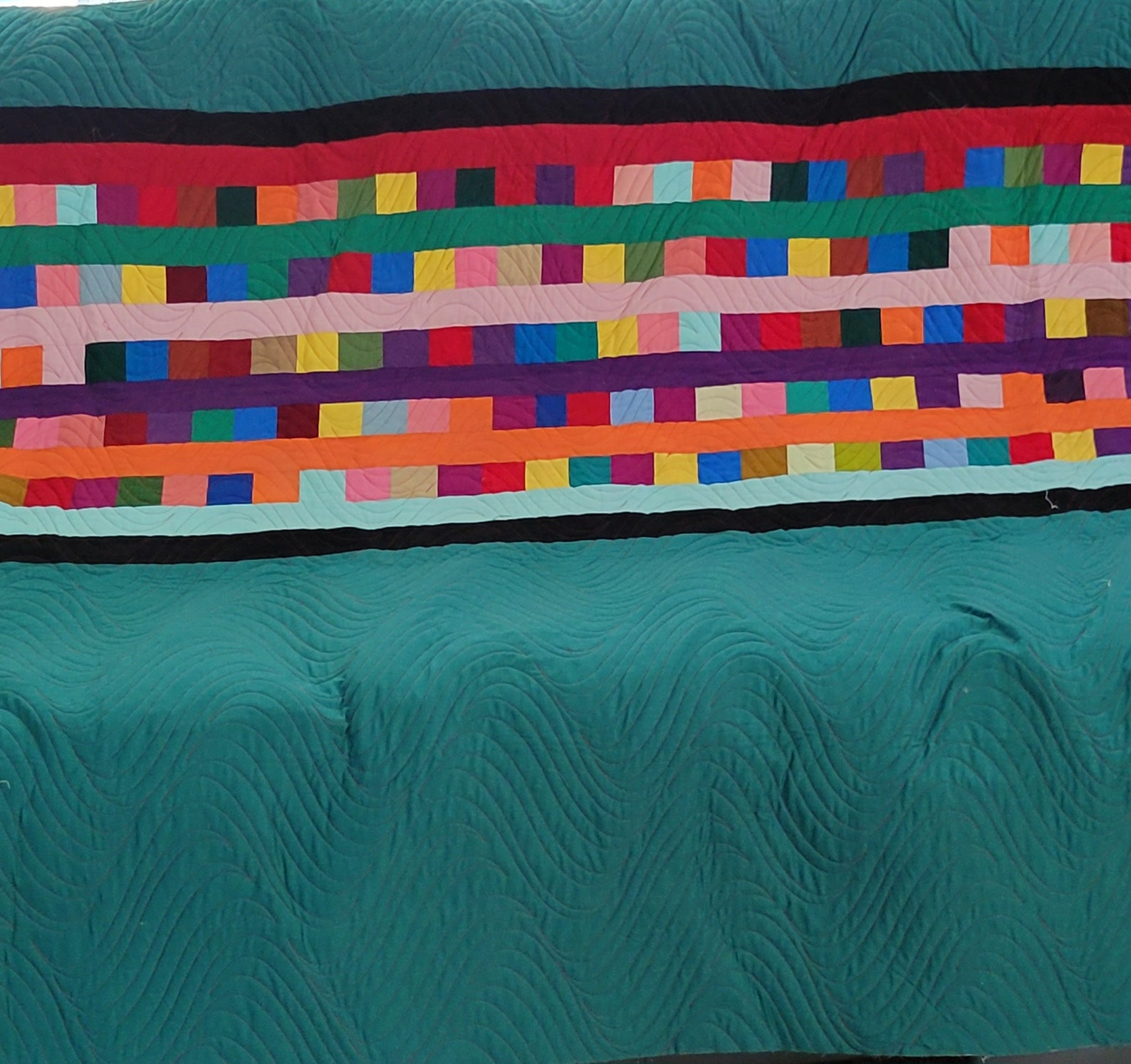 AMISH STYLE Rail Fence Quilt 72x98 Perfect Throw for That TALL Person ...