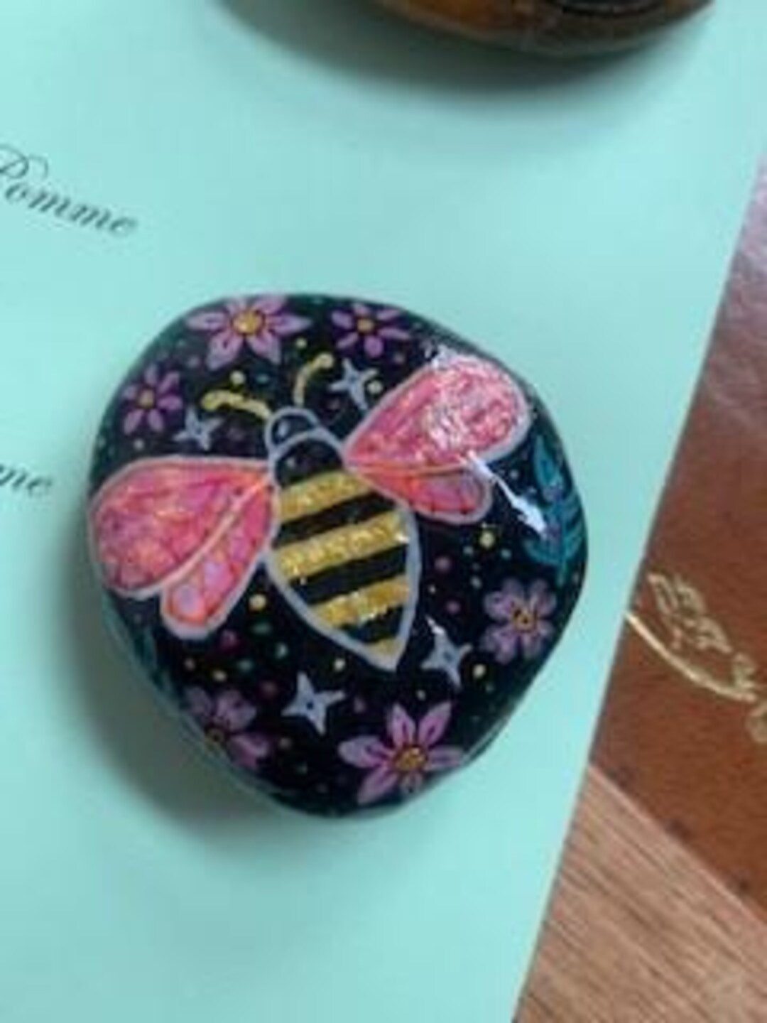 Bumble Bee "be Happy" Rock Painting - Etsy