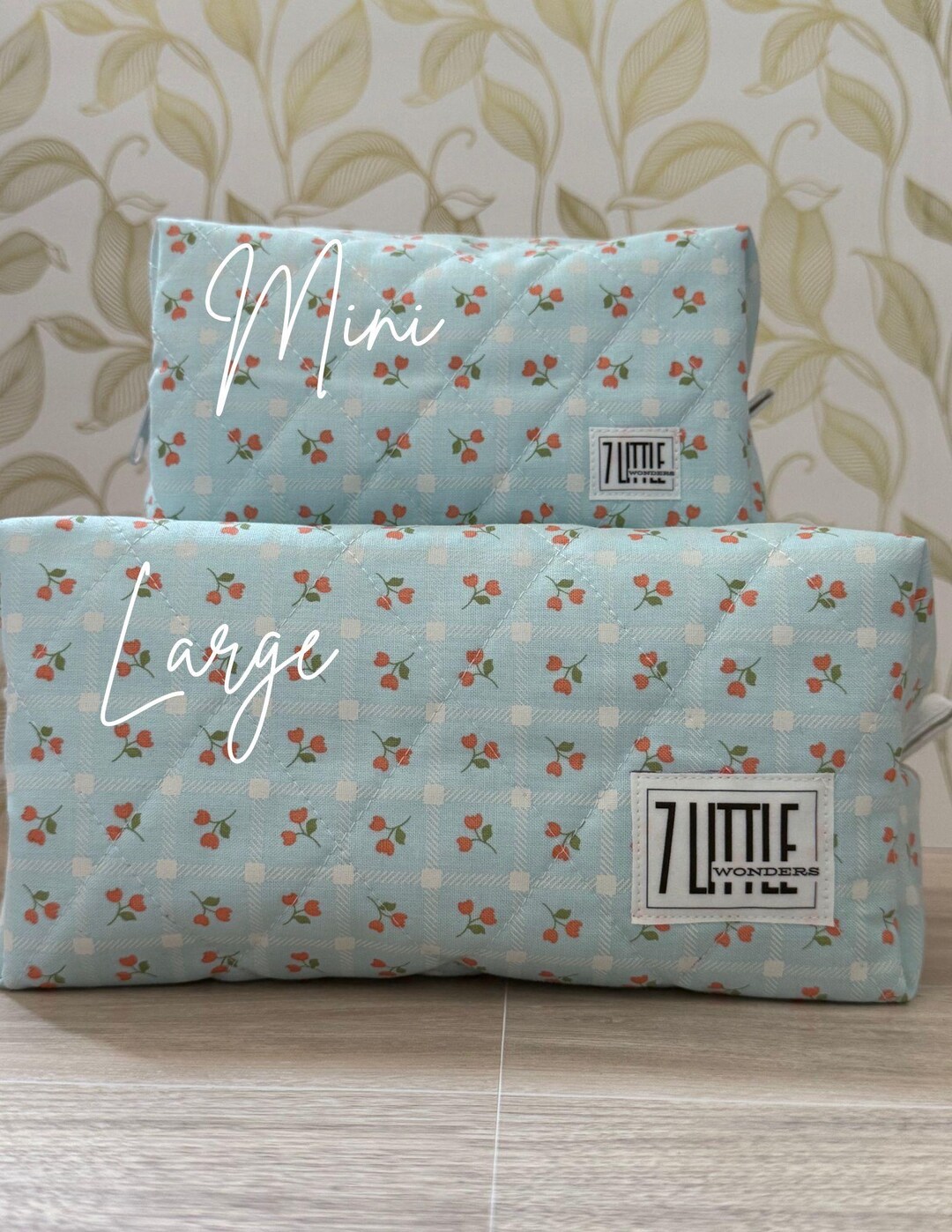 Mini and Large Matching Quilted Pouches, Makeup Bag, Organization, Bags ...