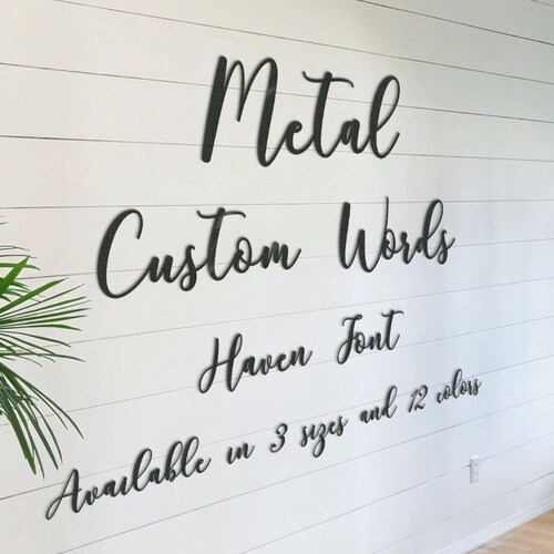 Custom Metal Haven Script Words Custom Wall Decorations | Etsy