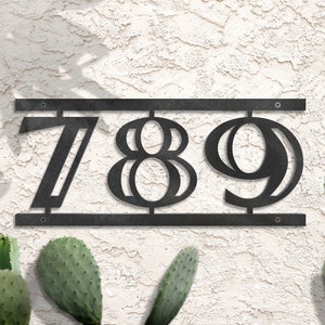 House Numbers 6 Metal Address Sign - Etsy