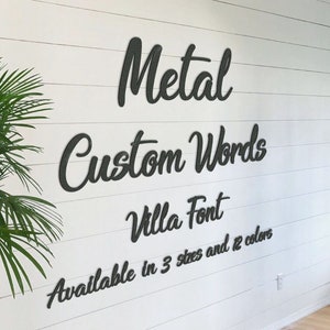Custom Wall Art, Metal Villa Script Font - Etsy