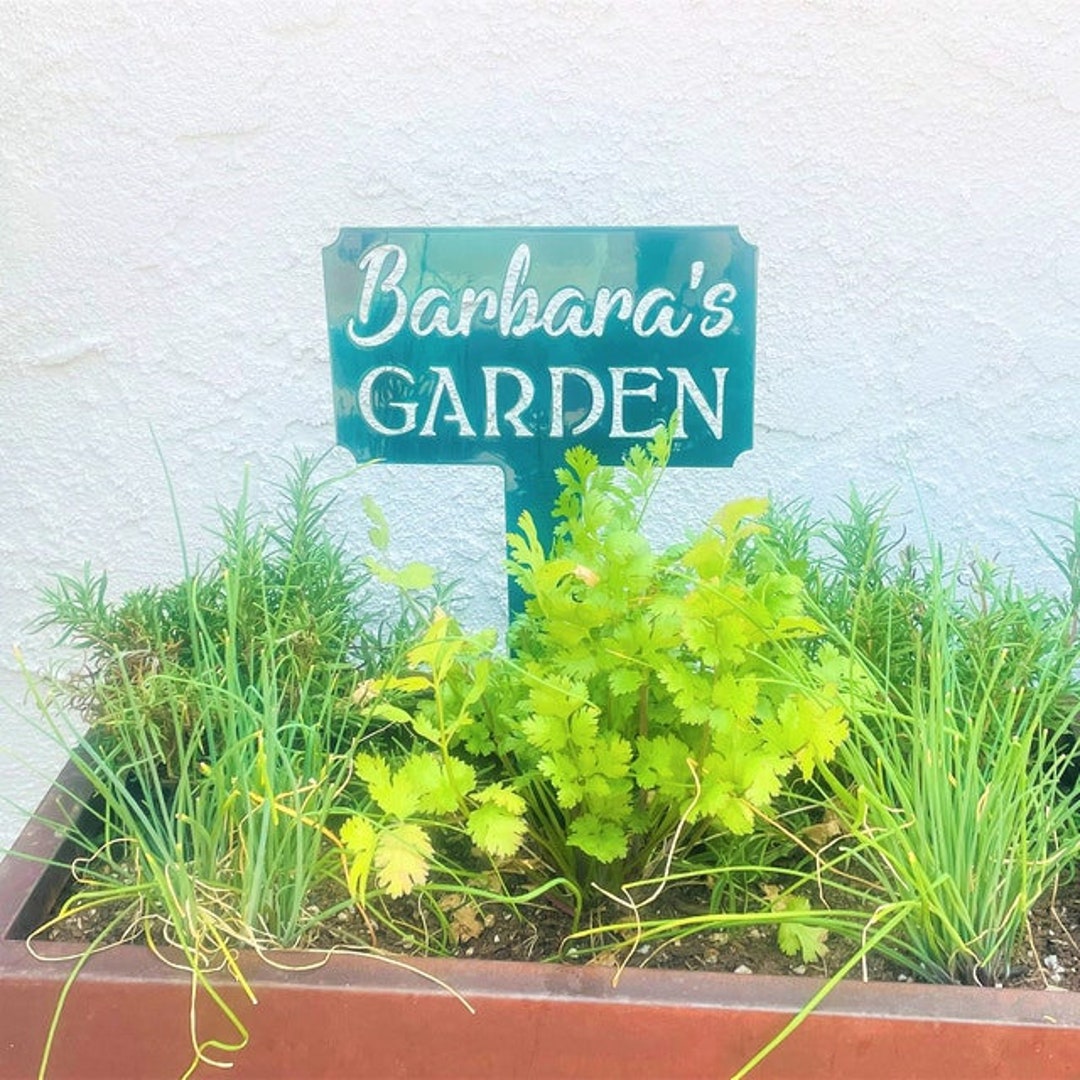Customized Metal Garden Stake, Small Garden Name Sign - Etsy