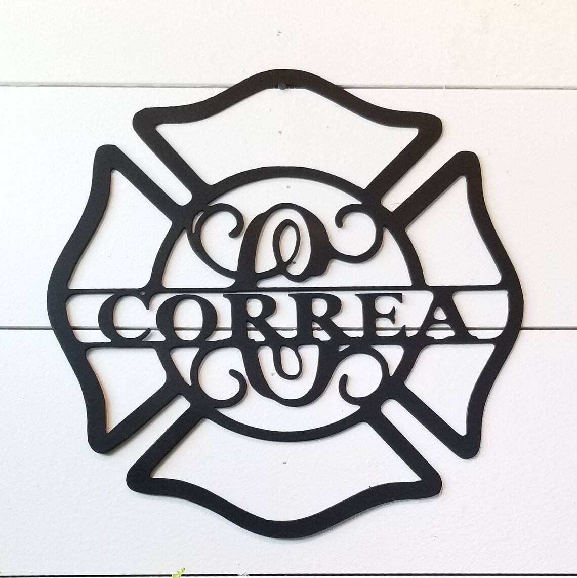 Fireman Metal Name Metal Monogram Framed Family Initial - Etsy