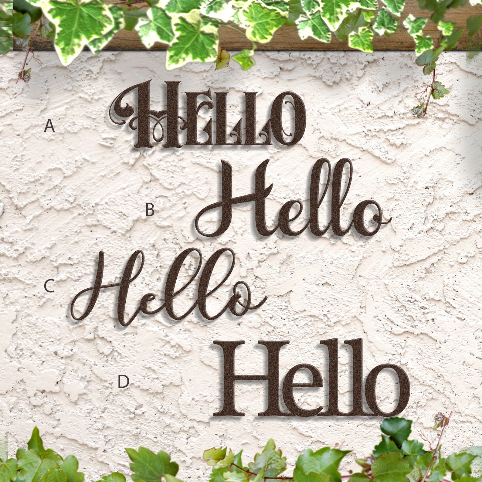 Hello Word Sign, Metal Script Sign - Etsy