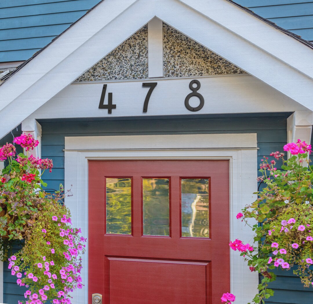 Maker Font Custom Metal Outdoor Address Numbers, 4 Inch, 8 Inch, 12 ...