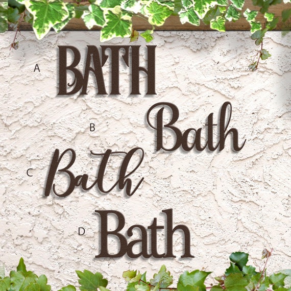 Metal Bath Sign Bathroom Word Signs | Etsy