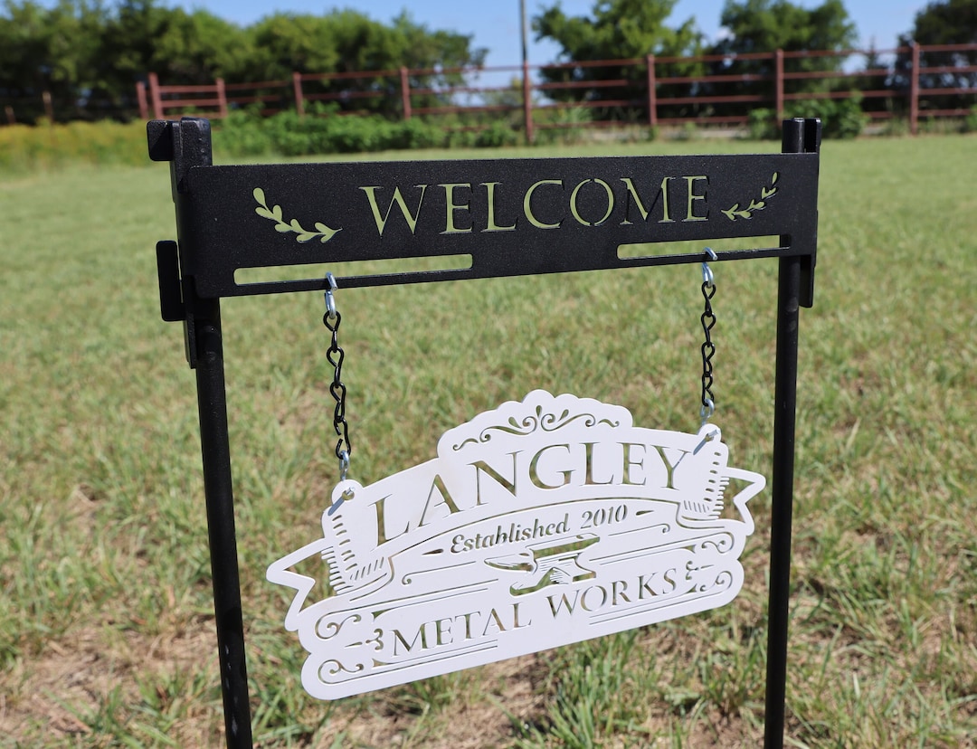 Outdoor Welcome Sign Holder – Powder Coated, Metal, Multiple Sizes ...
