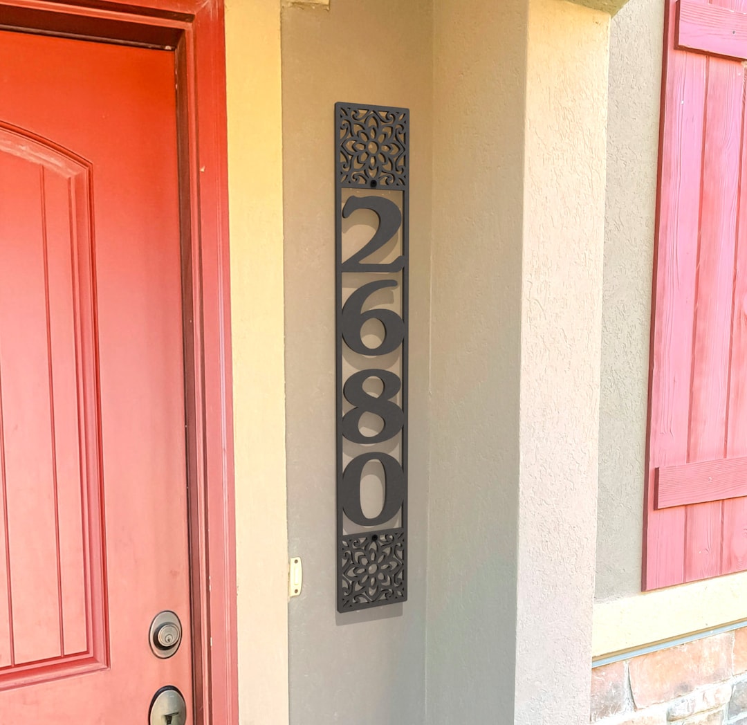 Custom Ornamental House Numbers, Metal Vertical Mailbox Numbers - Etsy