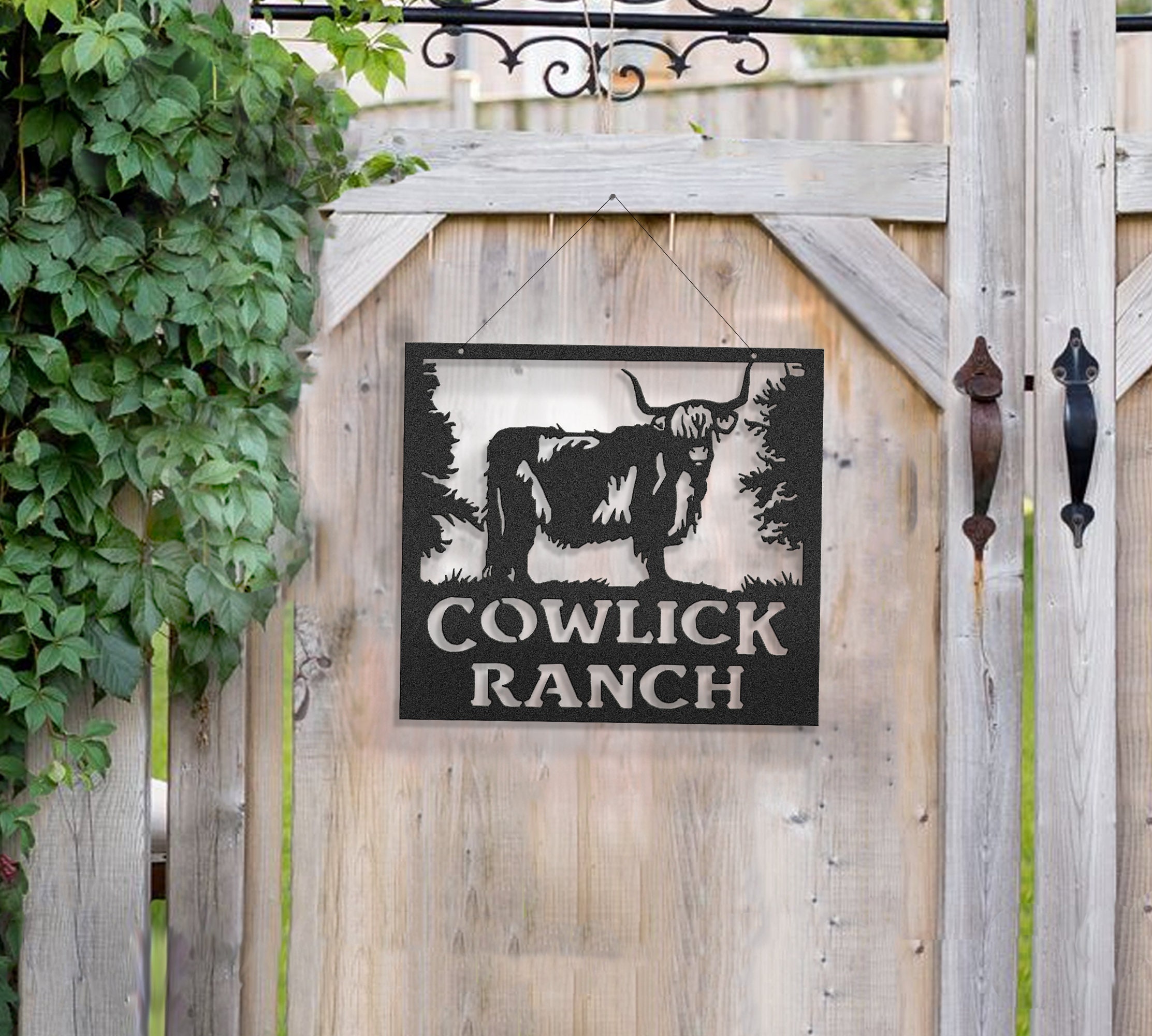Custom Metal Highland Cattle Sign Indoor or Outdoor Highland | Etsy