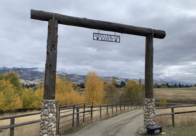 Custom Metal Hanging Entry Sign, Personalized Ranch Brand Sign - Etsy