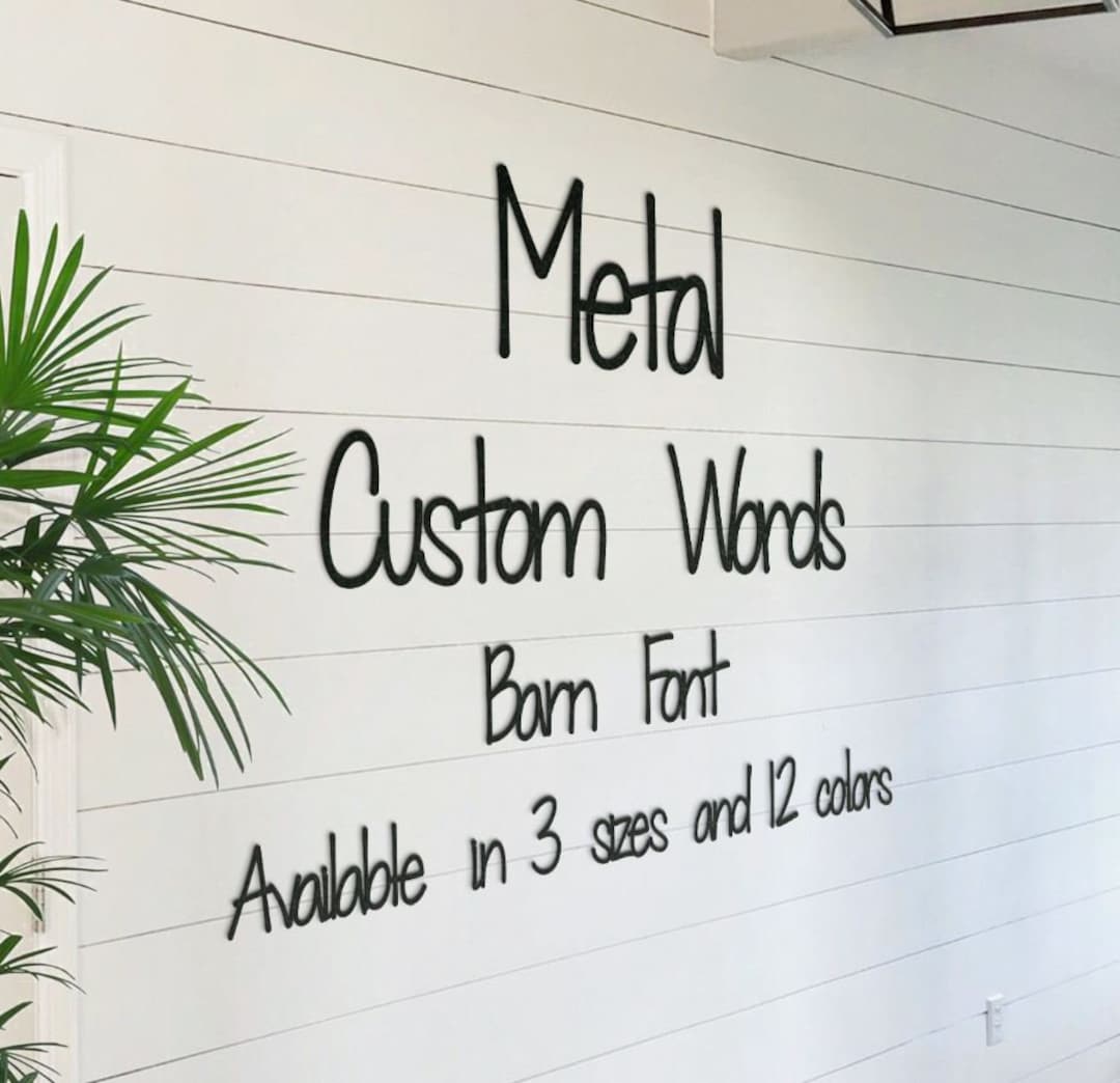 Metal Words, Custom Barn Style Wall Art - Etsy
