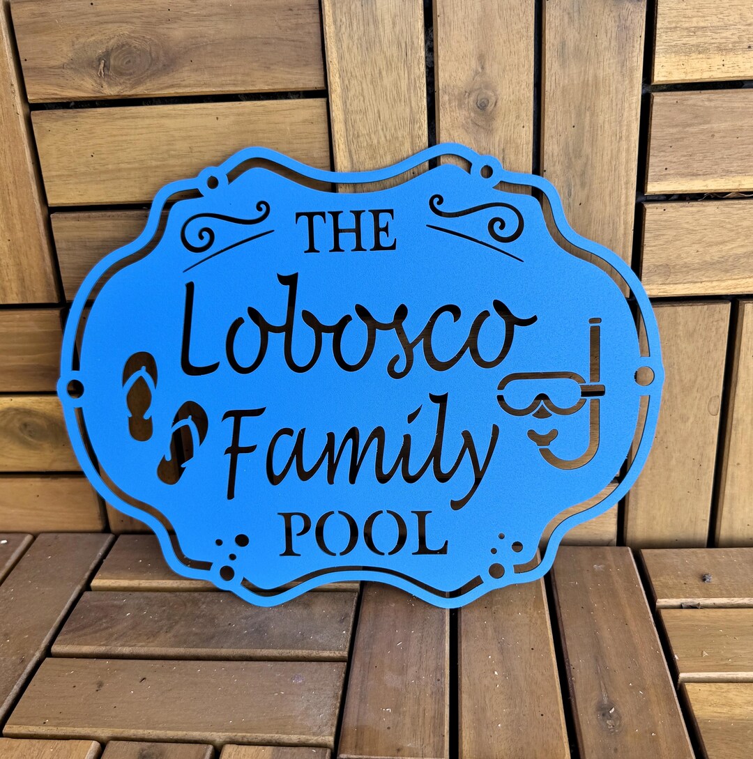 Custom Metal Family Pool Sign, Pool House Decoration - Etsy