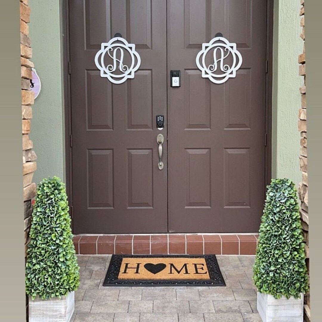 Metal Double Door Monogram Signs, Set of Custom Entryway Decorations - Etsy